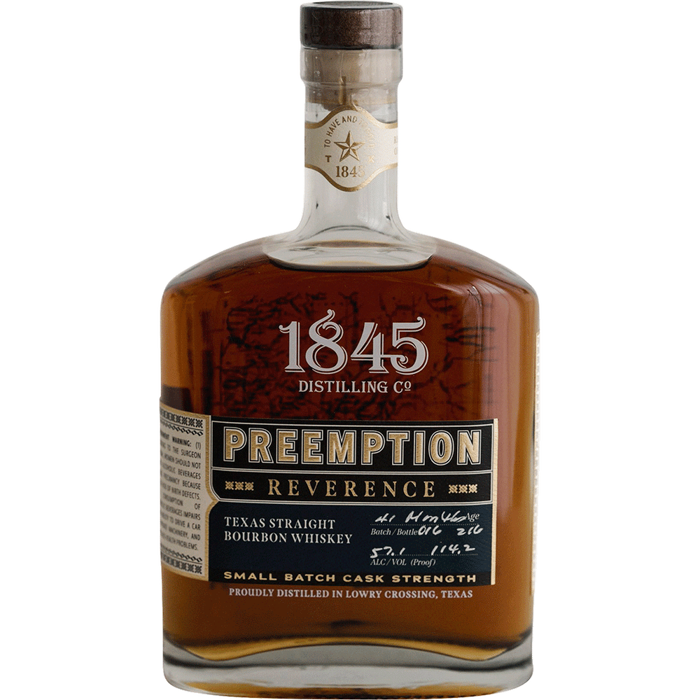 1845 Preemption Reverence Texas Straight Bourbon Whiskey | Total Wine ...
