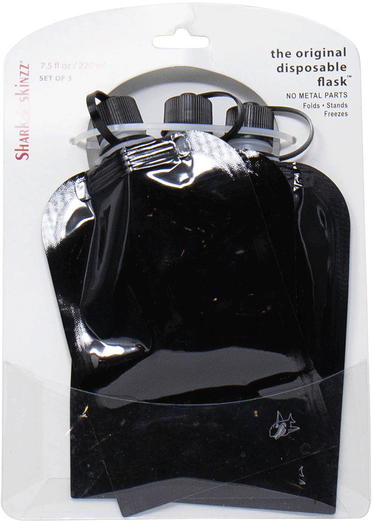 Shark Skinzz Black Flask - 3pk | Total Wine & More
