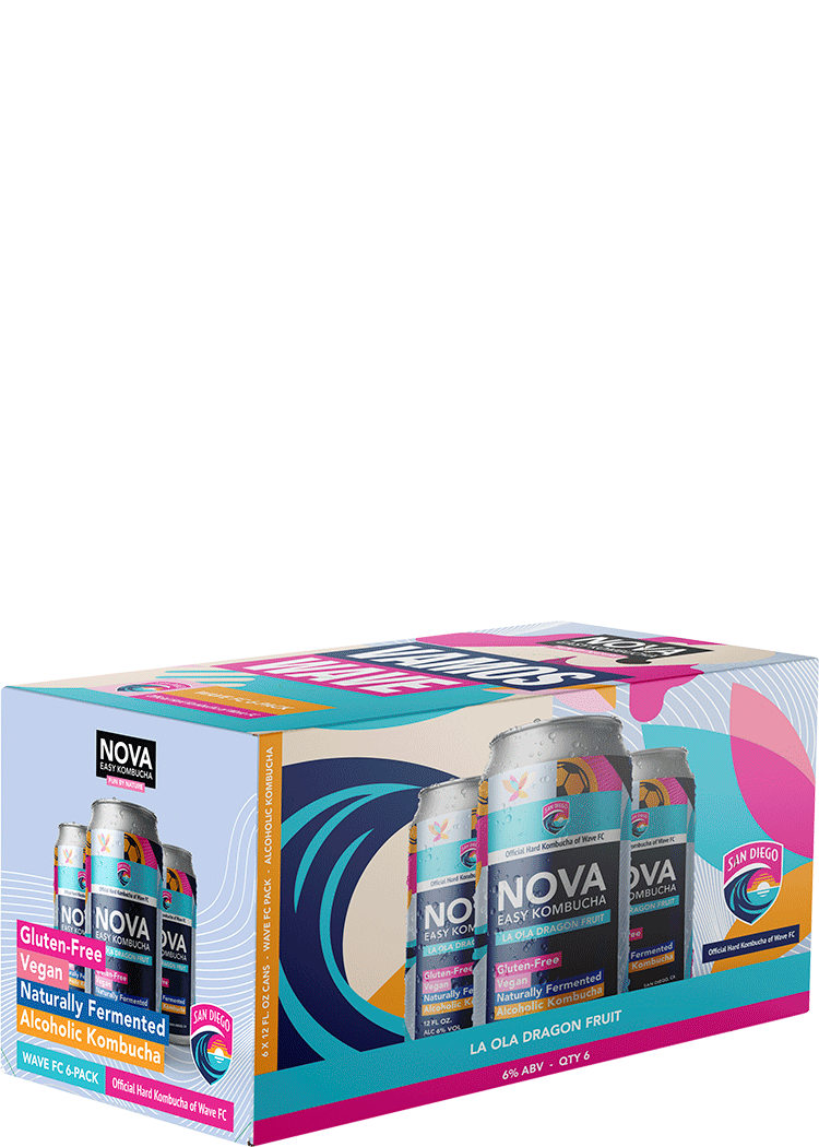 NOVA Easy Kombucha San Diego Wave FC La Ola Dragon Fruit | Total Wine ...